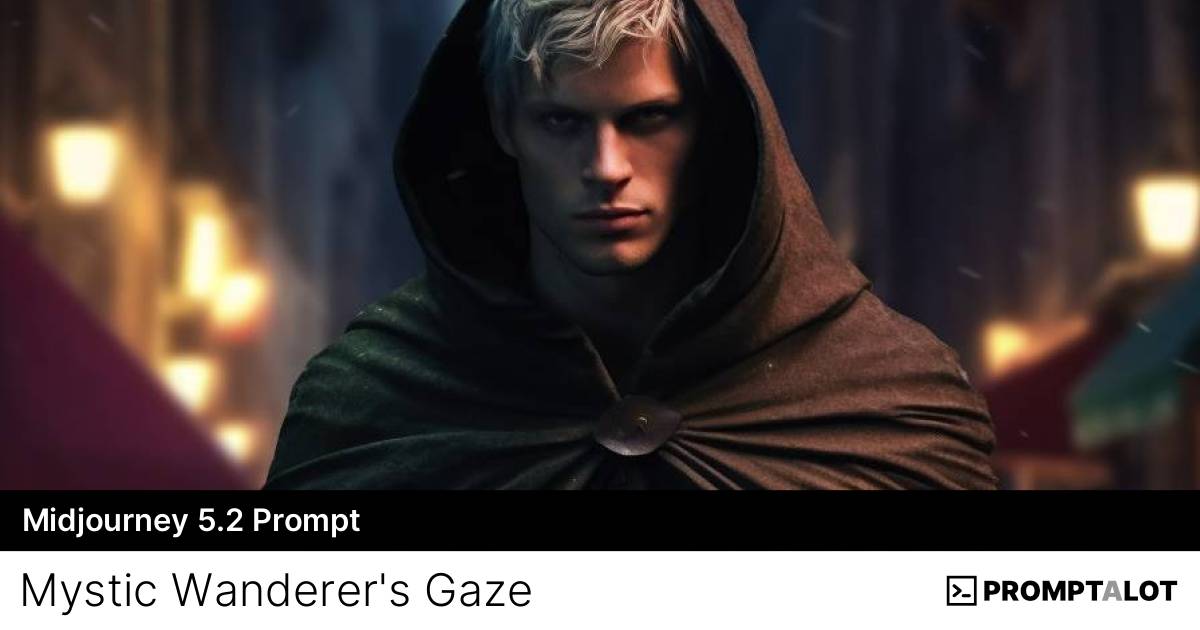 "Mystic Wanderer's Gaze" Midjourney 5.2 Prompt – Promptalot