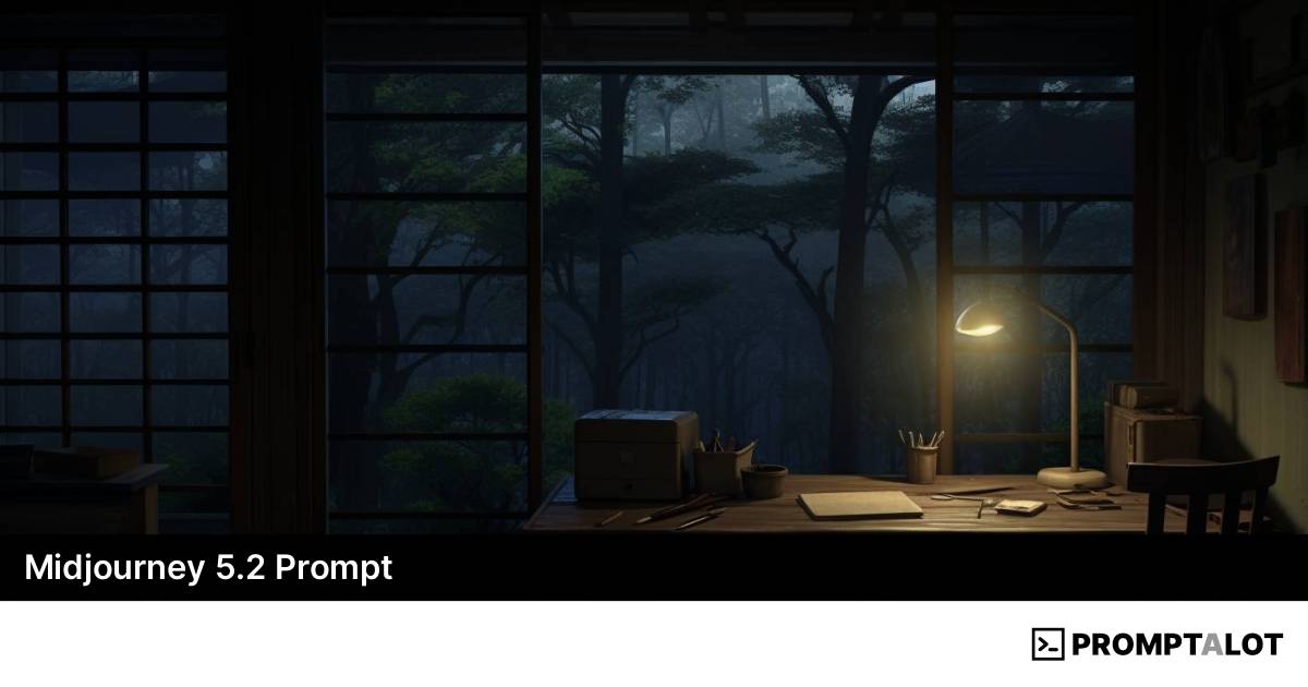 "Midnight Study Solace" Midjourney 5.2 Prompt – Promptalot