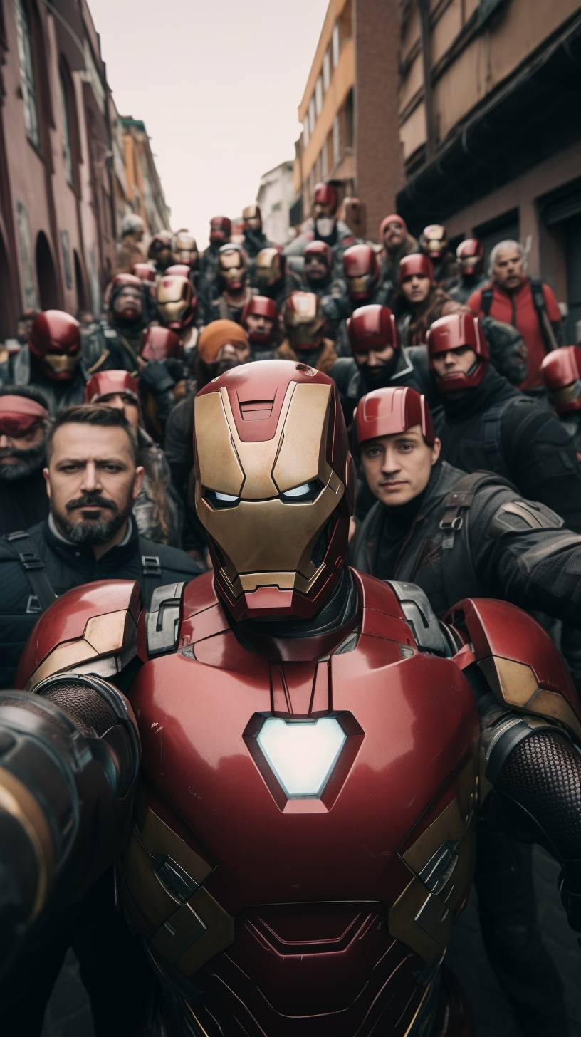 "Iron Man Leads" Midjourney 5.2 Image [FULL PROMPT] – Promptalot