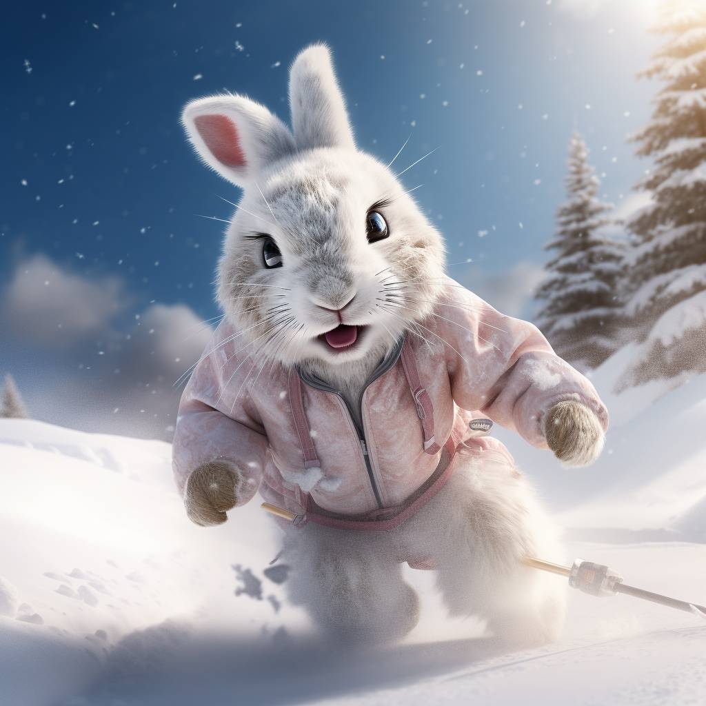 "Skiing Snow Bunny" Midjourney 5.2 Prompt – Promptalot