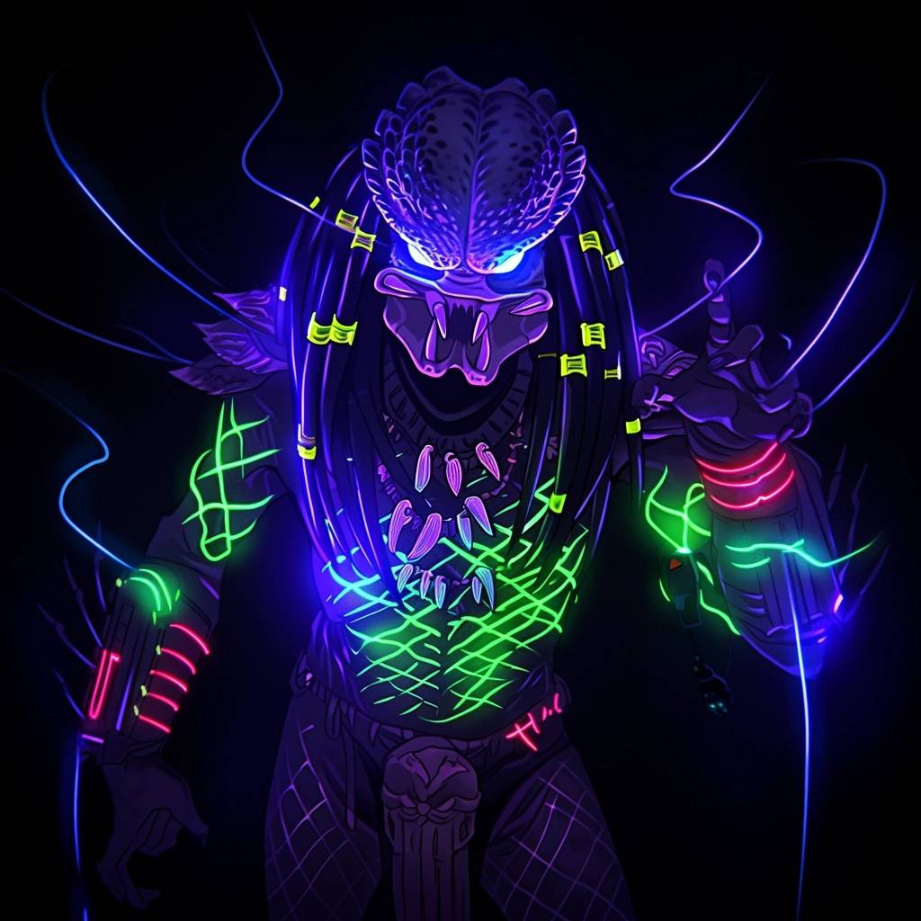 "Neon Predator" Midjourney 5.2 Image [FULL PROMPT] – Promptalot