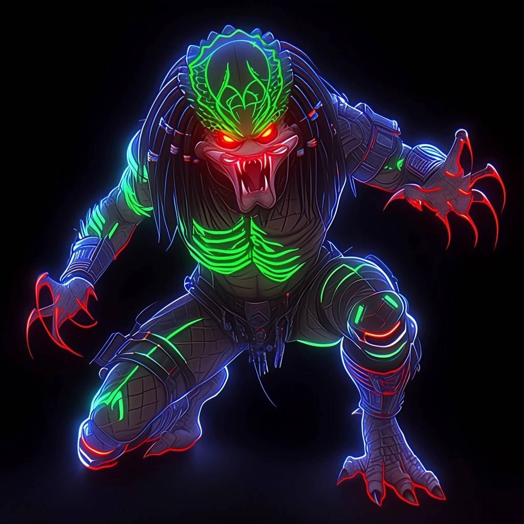 "Neon Predator Prowl" Midjourney 5.2 Image [FULL PROMPT] – Promptalot